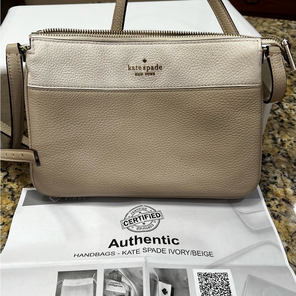 kate spade | Bags | Kate Spade Tan And Cream Crossbody Bag With Pebbled ...